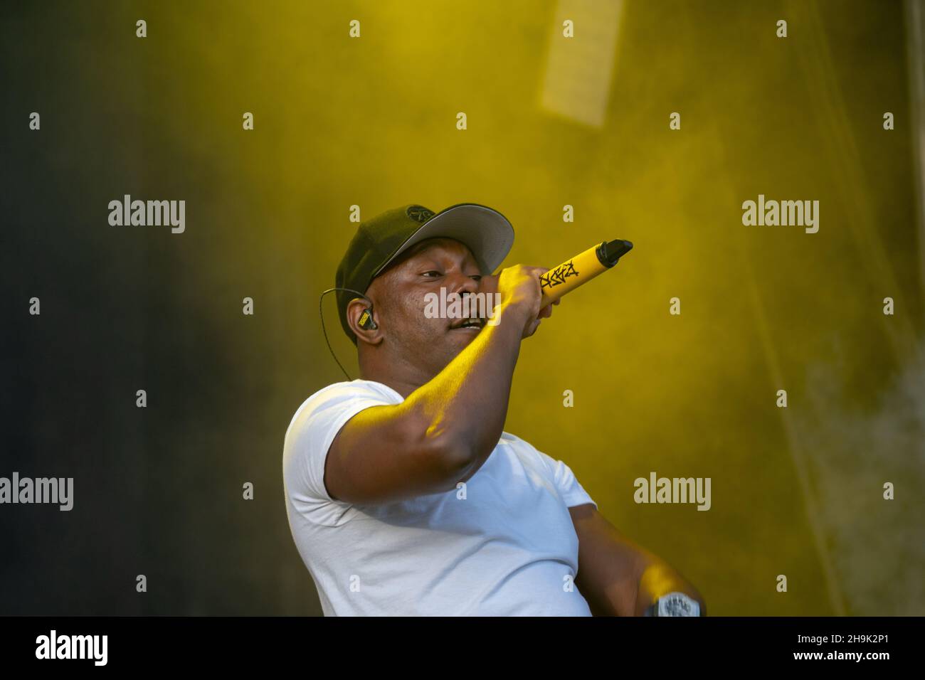 Dizzy Rascal performing on stage at the 2019 All Points East Festival ...