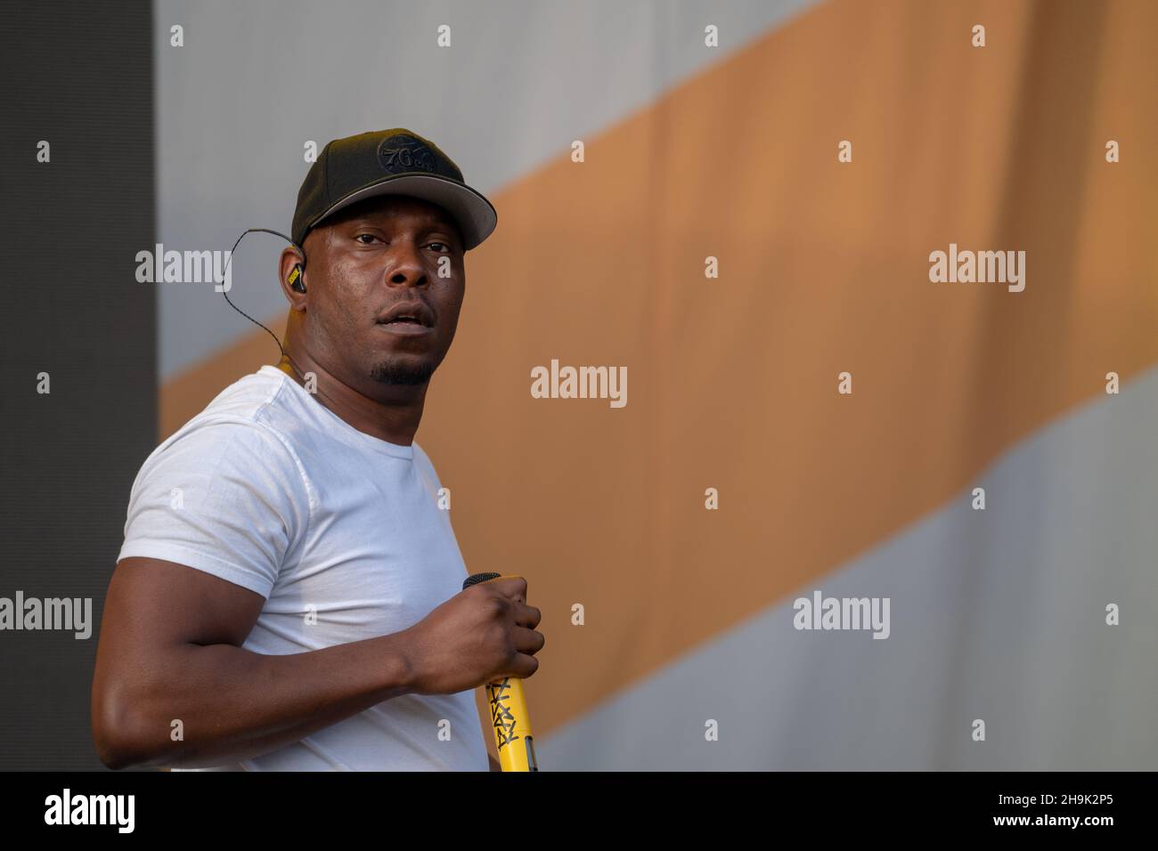 Dizzy Rascal performing on stage at the 2019 All Points East Festival ...