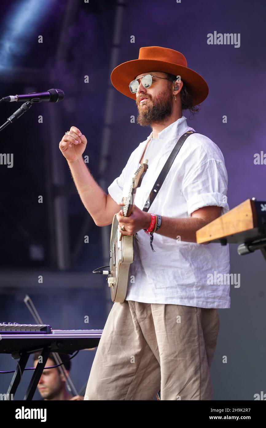 Ry X performing on stage in Victoria Park at the 2019 All Points East ...