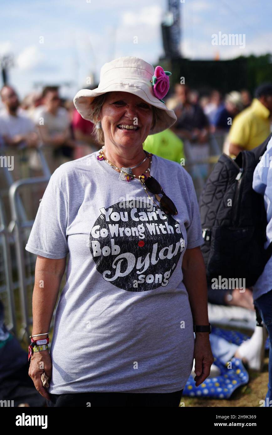 A Bob Dylan fan before a performance at Hyde Park in London (from a ...