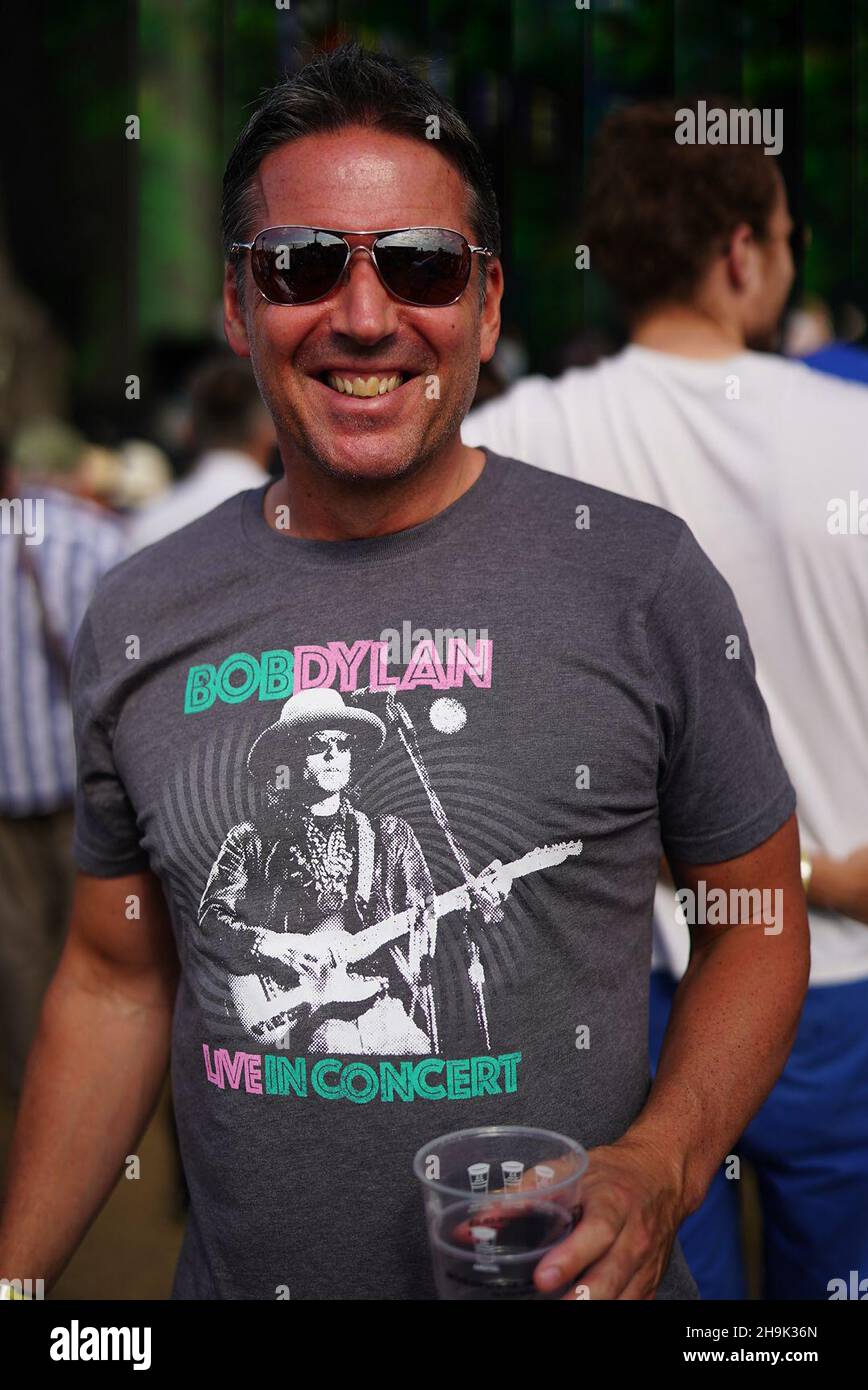 A Bob Dylan fan before a performance at Hyde Park in London (from a ...