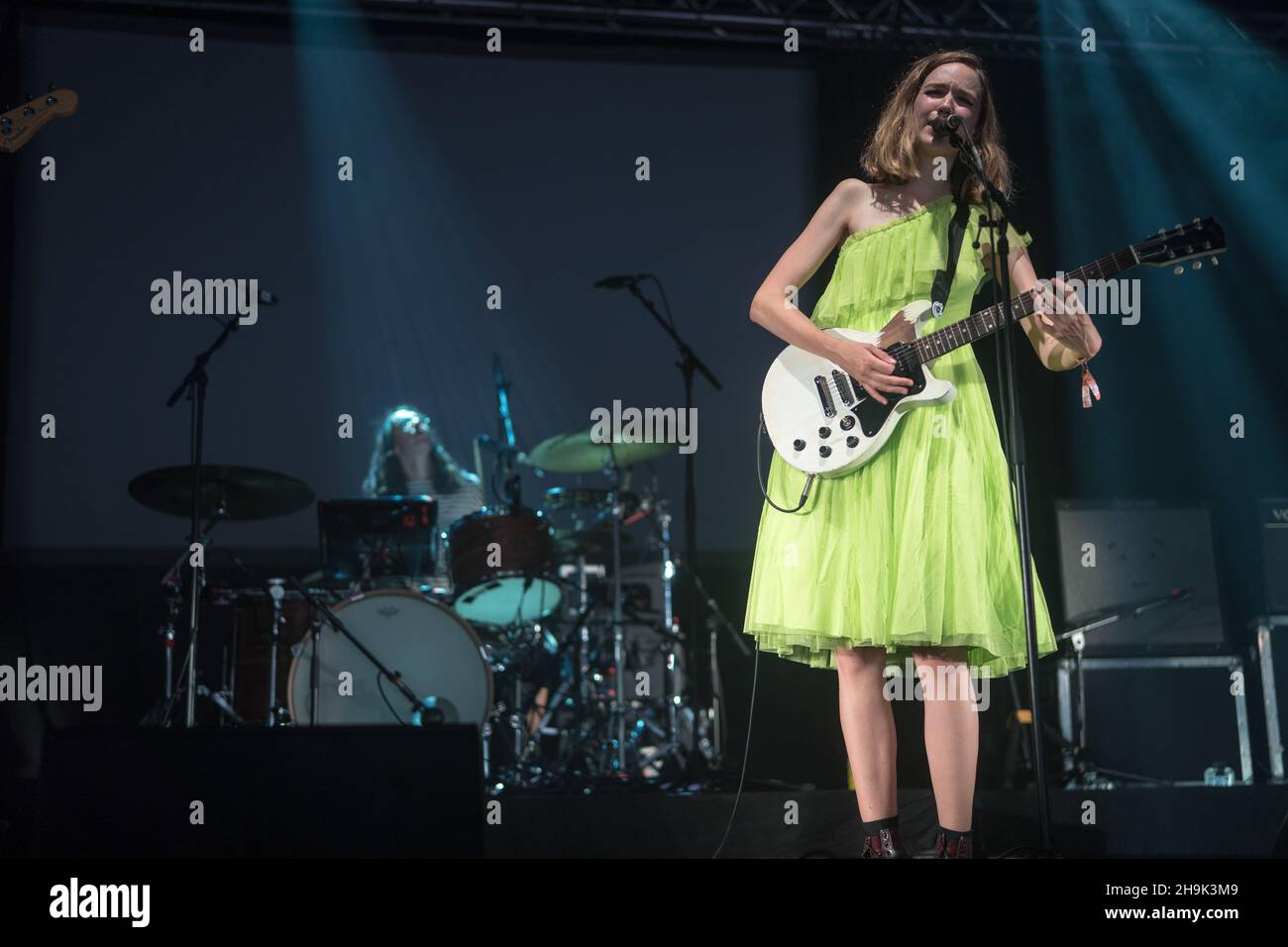 Juliette Jackson of The Big Moon performing at the 2019 Green Man ...
