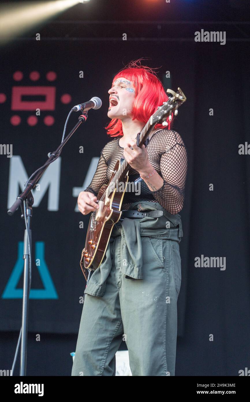 Adrianne Lenker of Big Thief performing at the 2019 Green Man Festival ...