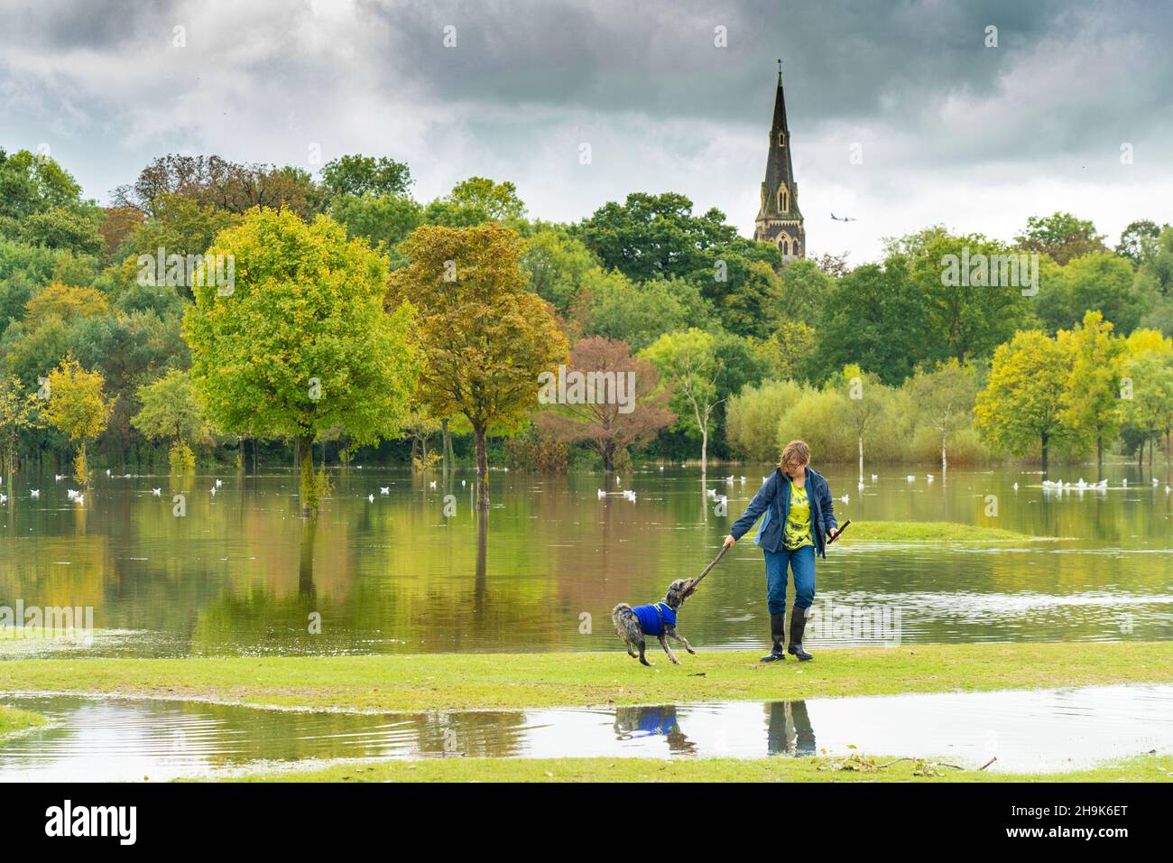 Brent Valley golf course in Hanwell, London, is flooded the day after ...