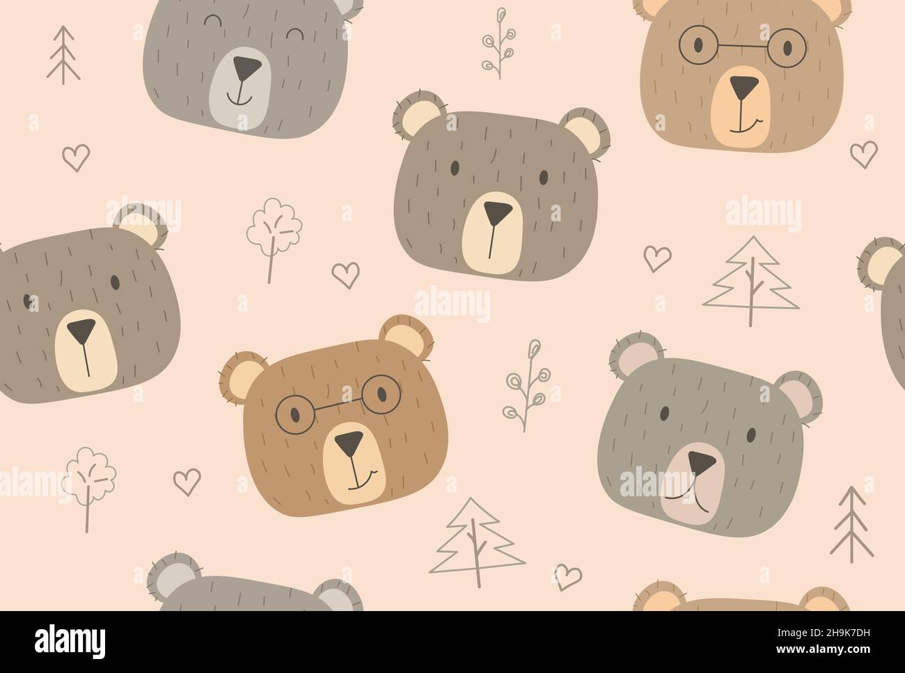 Bears seamless pattern Stock Vector Image & Art - Alamy