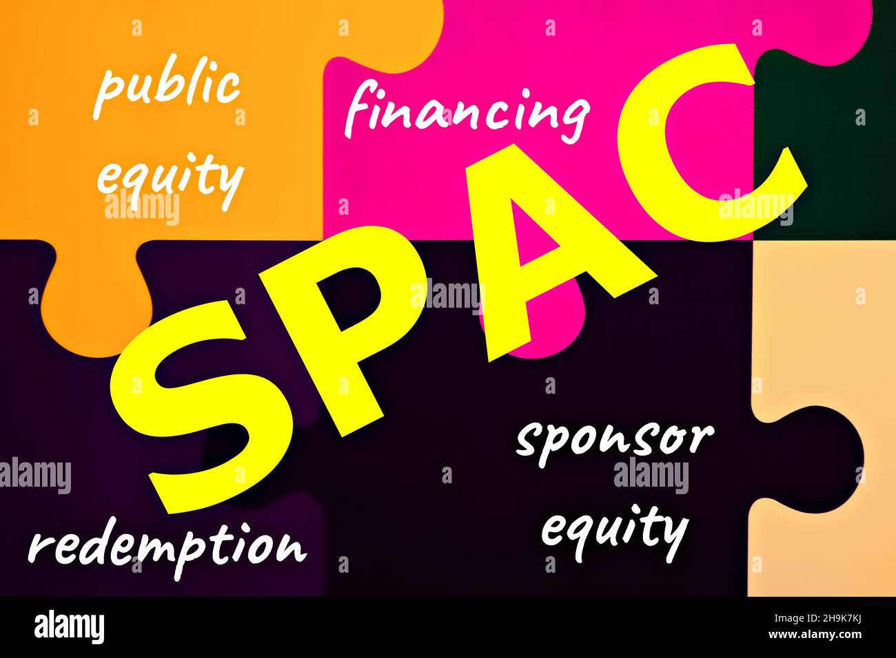 spac (special purpose acquisition company) theme. spac elements on a ...