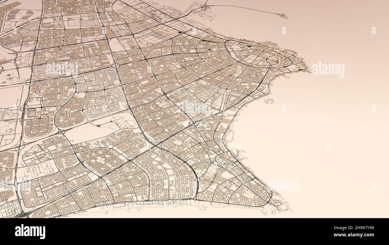 Kuwait map satellite geography hi-res stock photography and images - Alamy