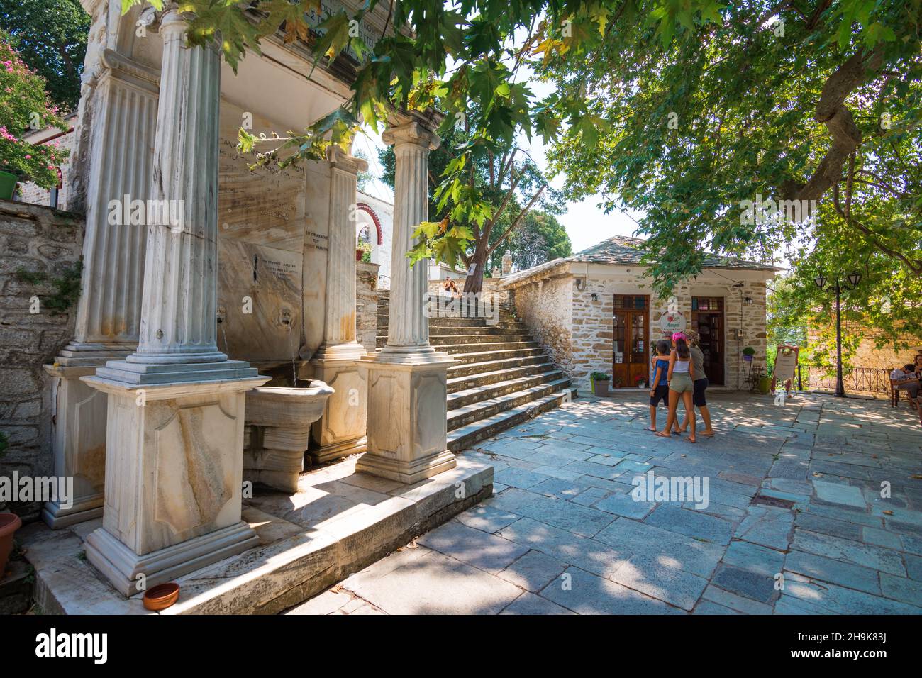 Traditional greek village of Pinakates on Pelion mountain in central ...