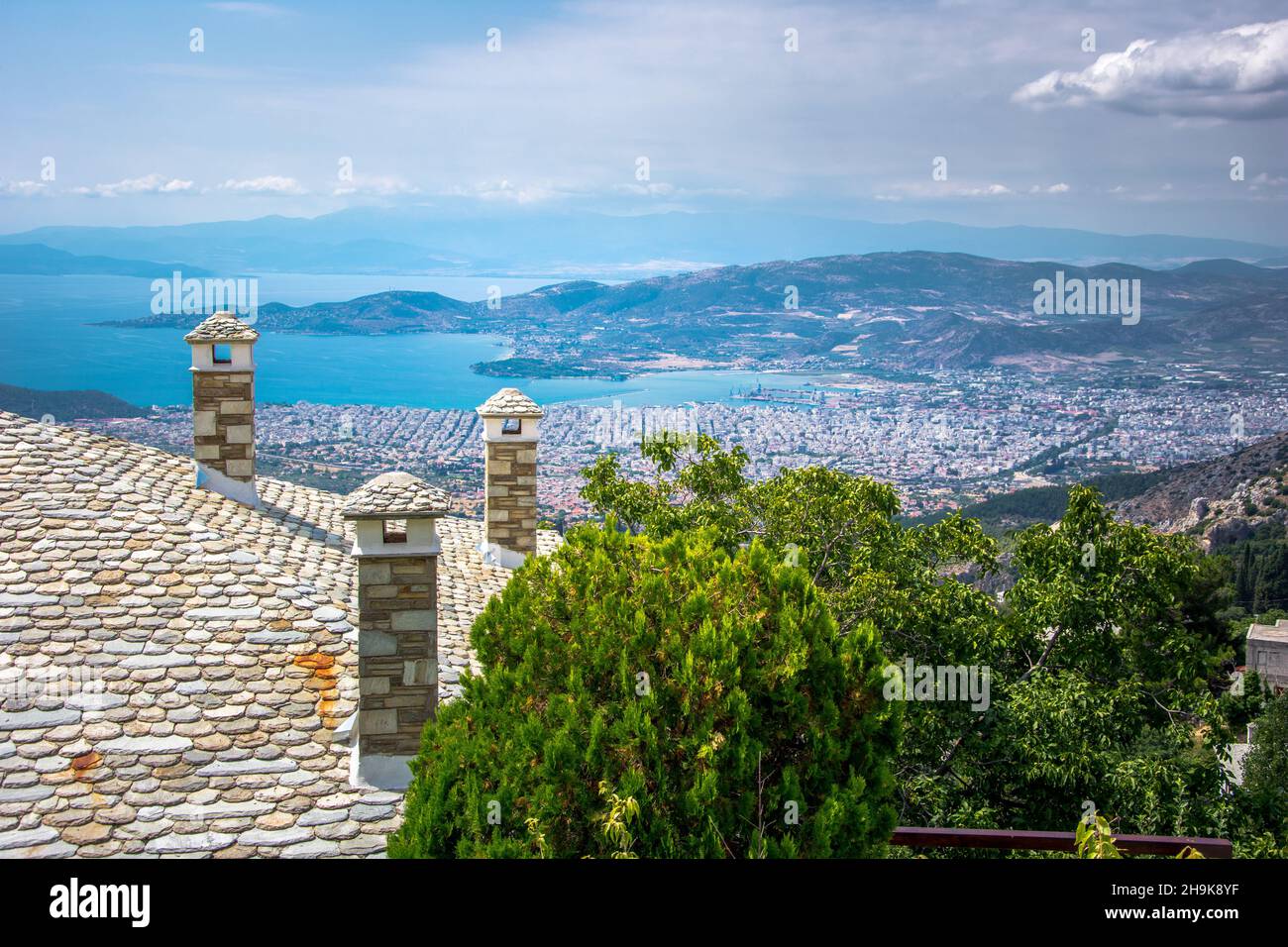 Traditional greek village of Makrinitsa on Pelion mountain in central ...
