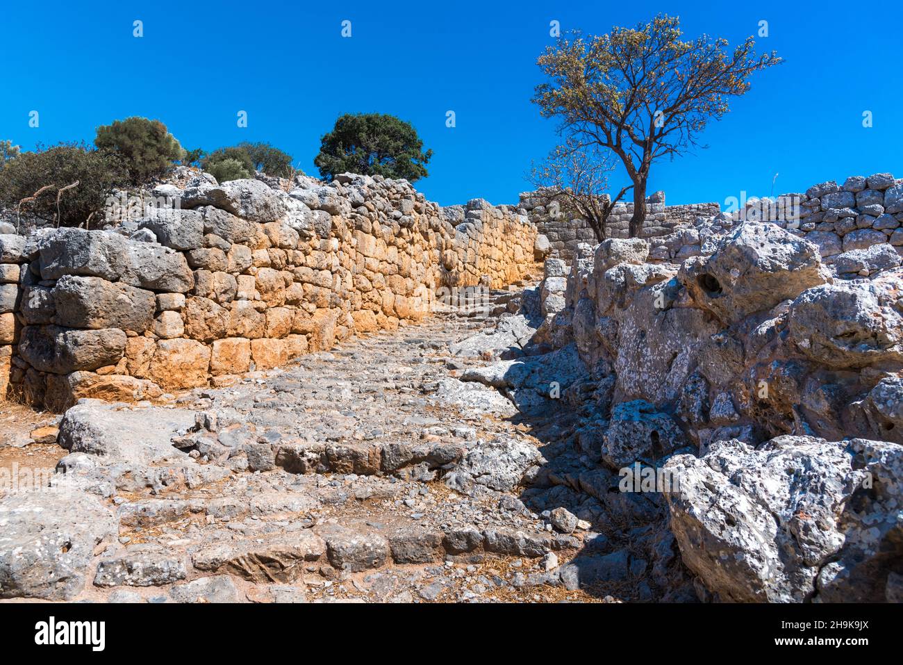 Ruins of the ancient Minoan settlement Lato, Crete, Greece Stock Photo ...
