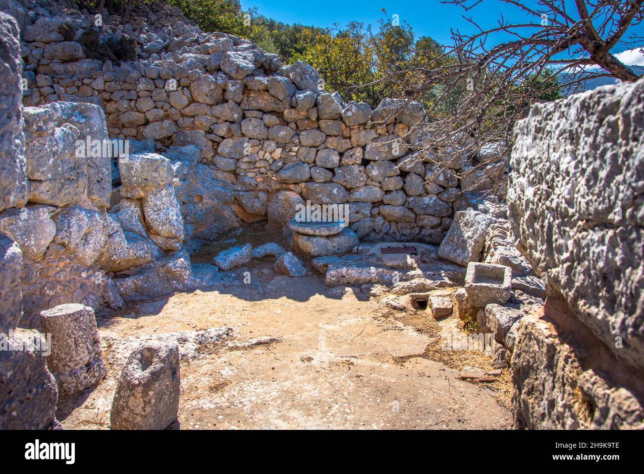 Ruins of the ancient Minoan settlement Lato, Crete, Greece Stock Photo ...