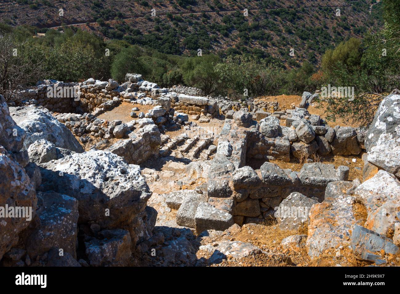 Ruins of the ancient Minoan settlement Lato, Crete, Greece Stock Photo ...