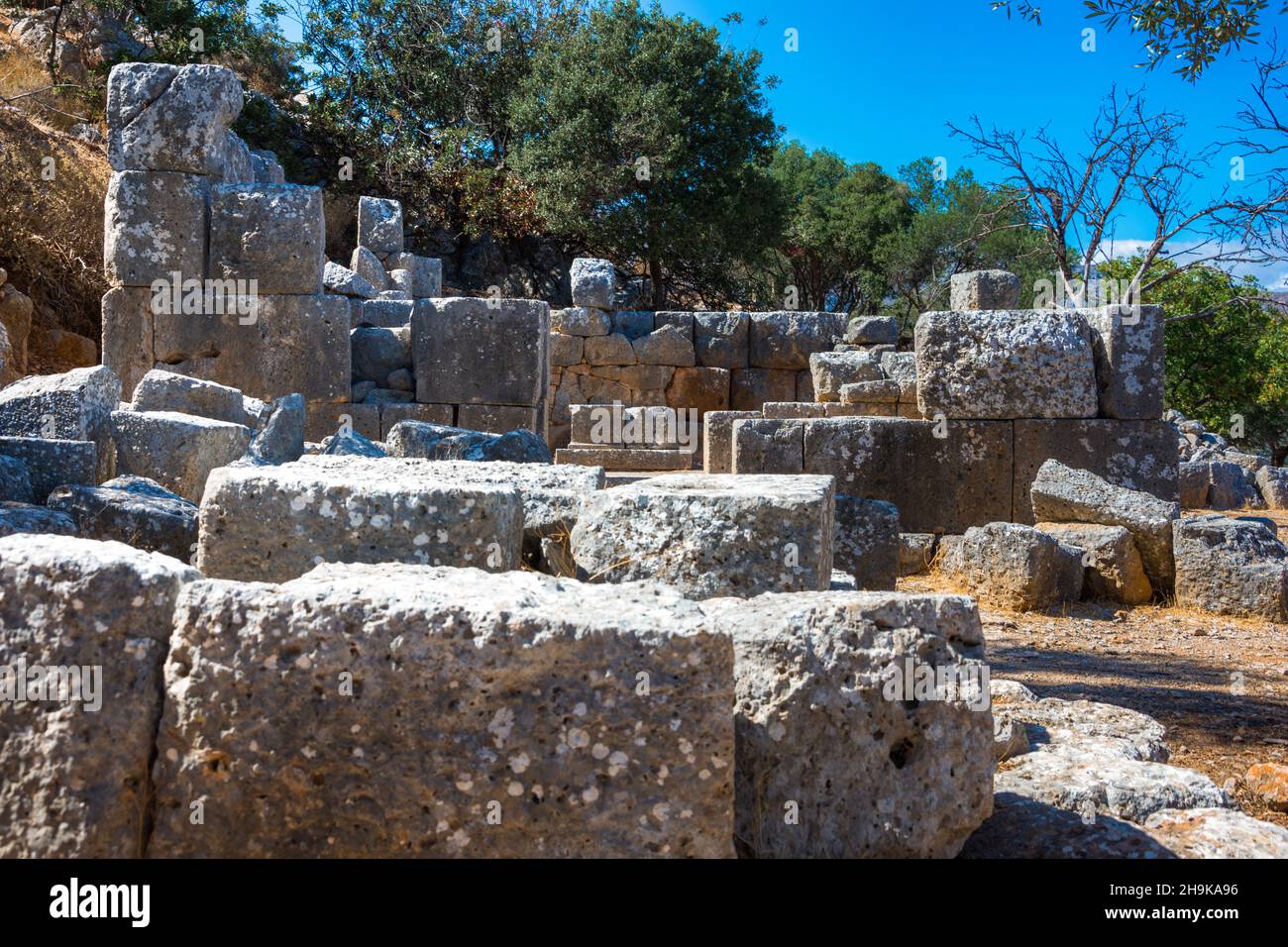 Ruins of the ancient Minoan settlement Lato, Crete, Greece Stock Photo ...