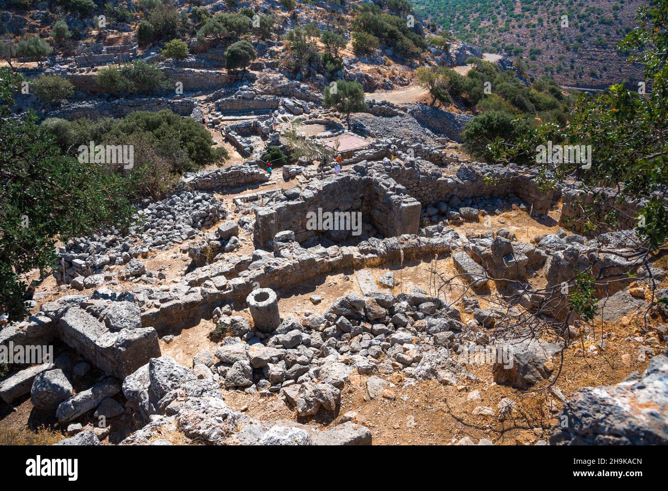 Ruins of the ancient Minoan settlement Lato, Crete, Greece Stock Photo ...