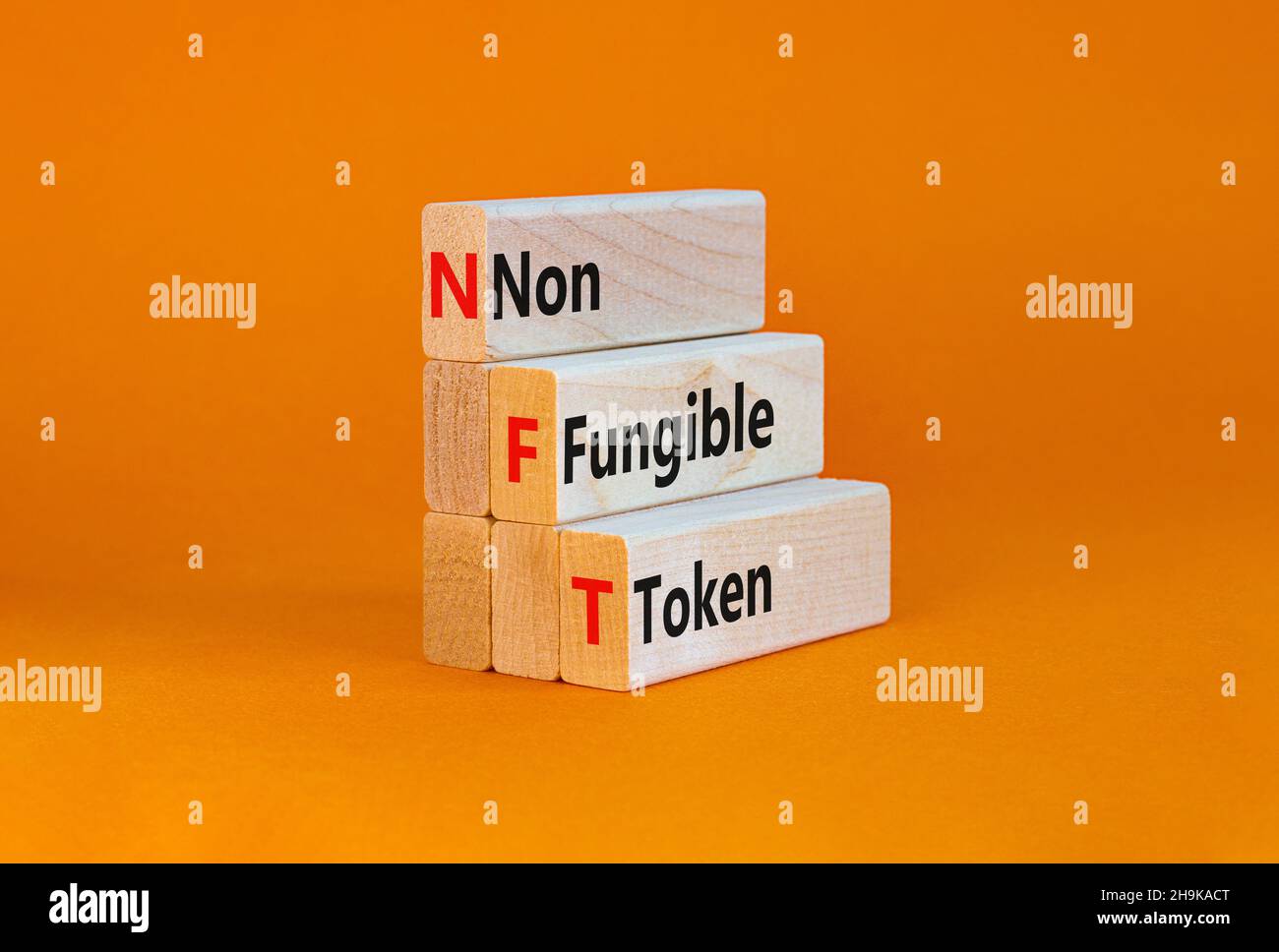 NFT non-fungible token symbol. Concept words NFT non-fungible token on ...
