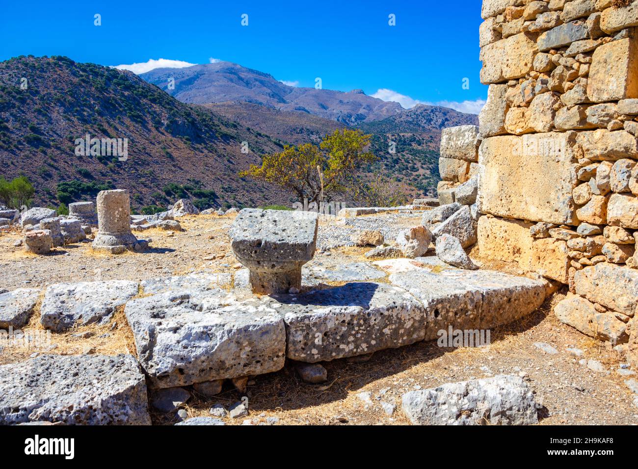 Ruins of the ancient Minoan settlement Lato, Crete, Greece Stock Photo ...