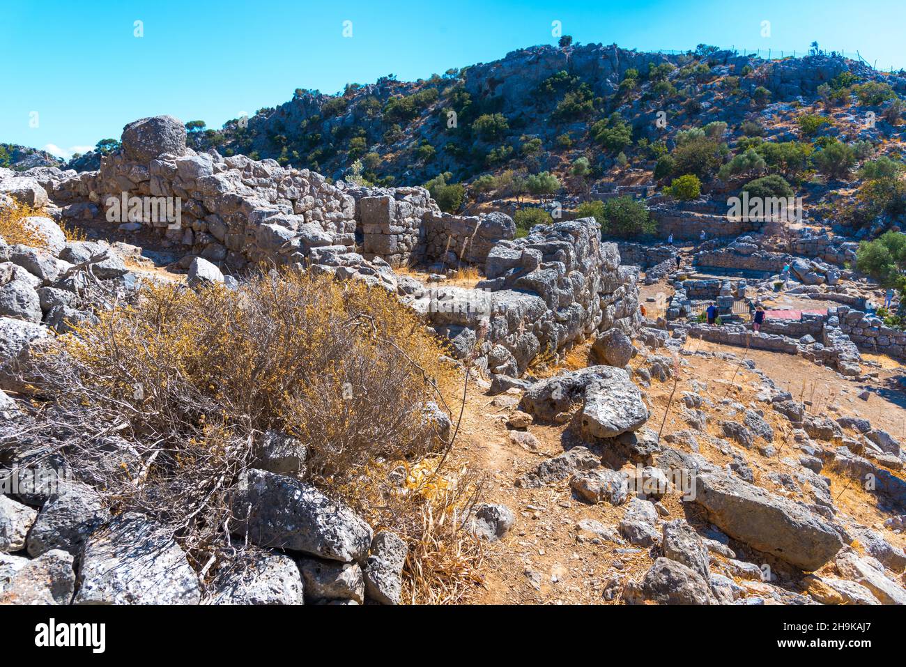 Ruins of the ancient Minoan settlement Lato, Crete, Greece Stock Photo ...