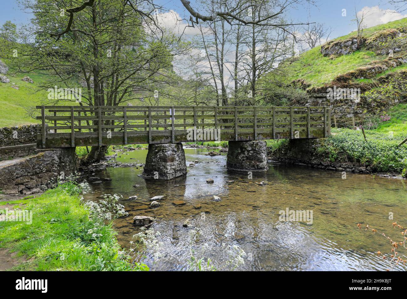 Wolfscote bridge over the River Dove in Wolfscote Dale on the ...