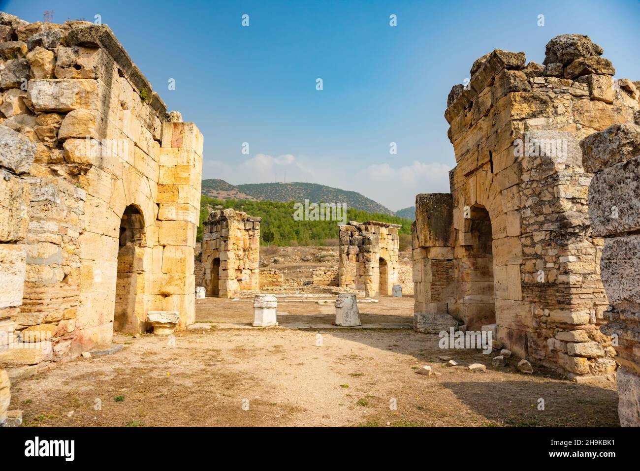 Hierapolis ancient city ruins Pamukkale Turkey. UNESCO world heritage ...