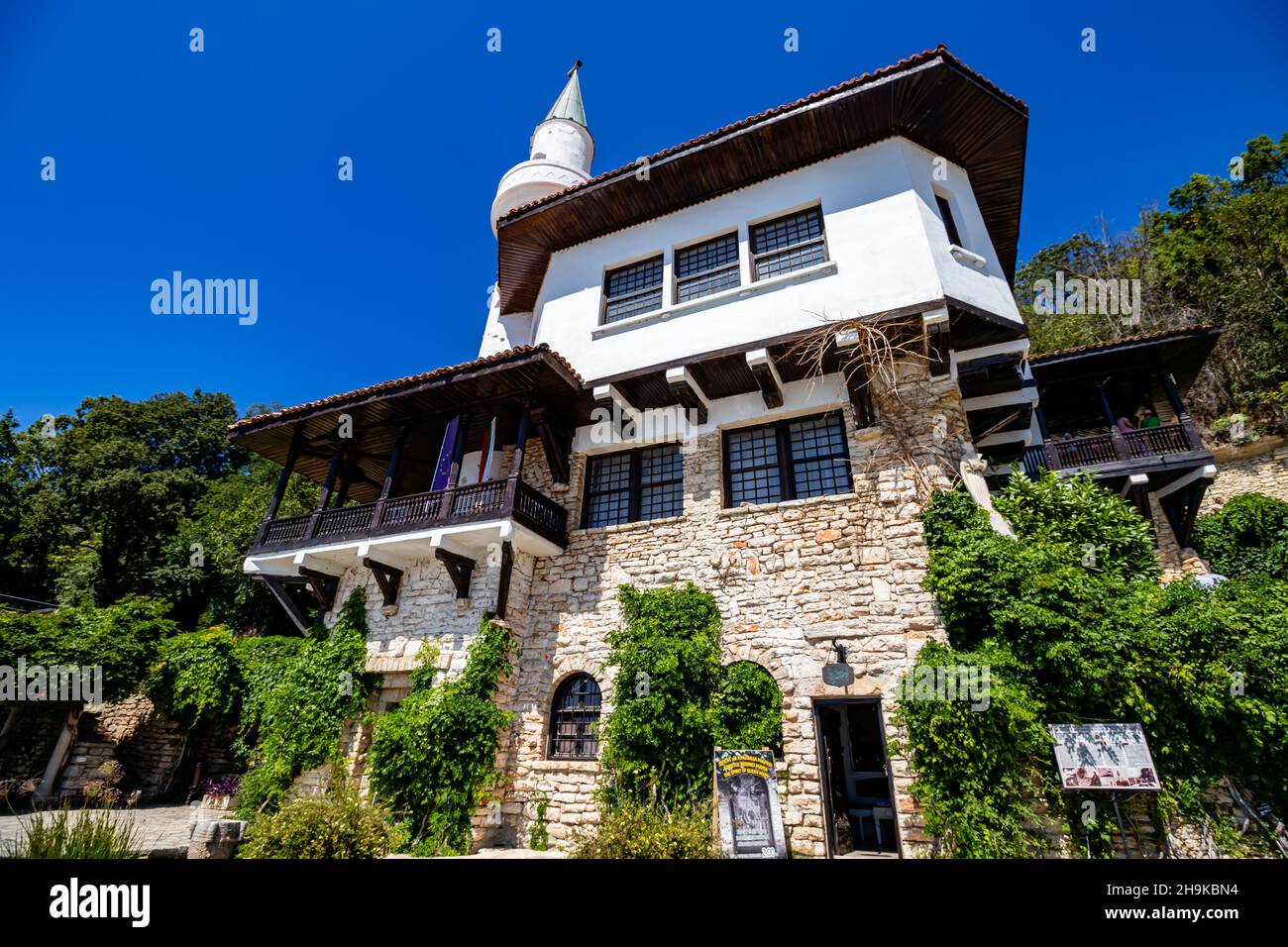Balchik, Bulgaria August 16, 2021: Close-up photo of the castle of ...