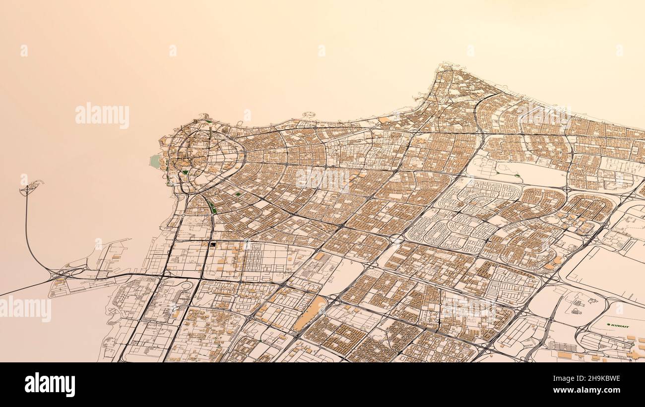 Kuwait map satellite geography hi-res stock photography and images - Alamy