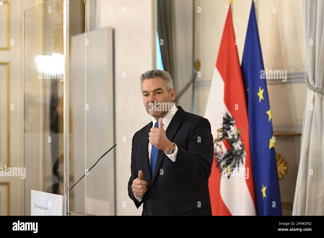 Vienna, Austria. December 07th Dec, 2021. Press conference with Federal ...