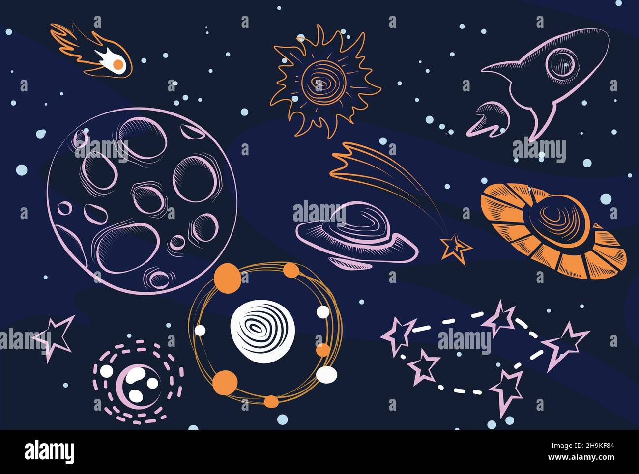 Abstract space set Stock Vector Image & Art - Alamy