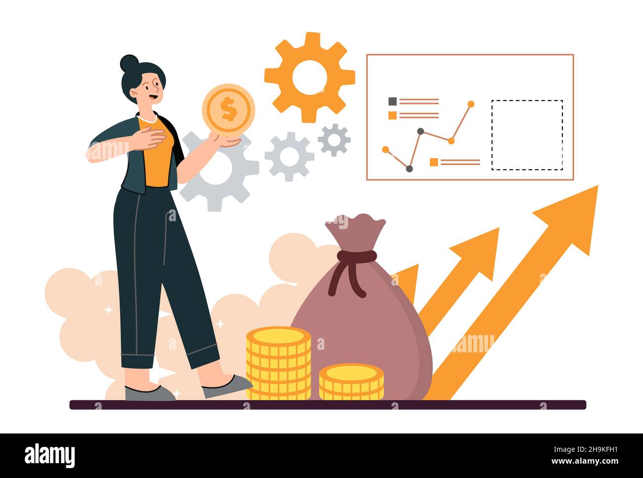 Woman manager and salary Stock Vector Images - Alamy