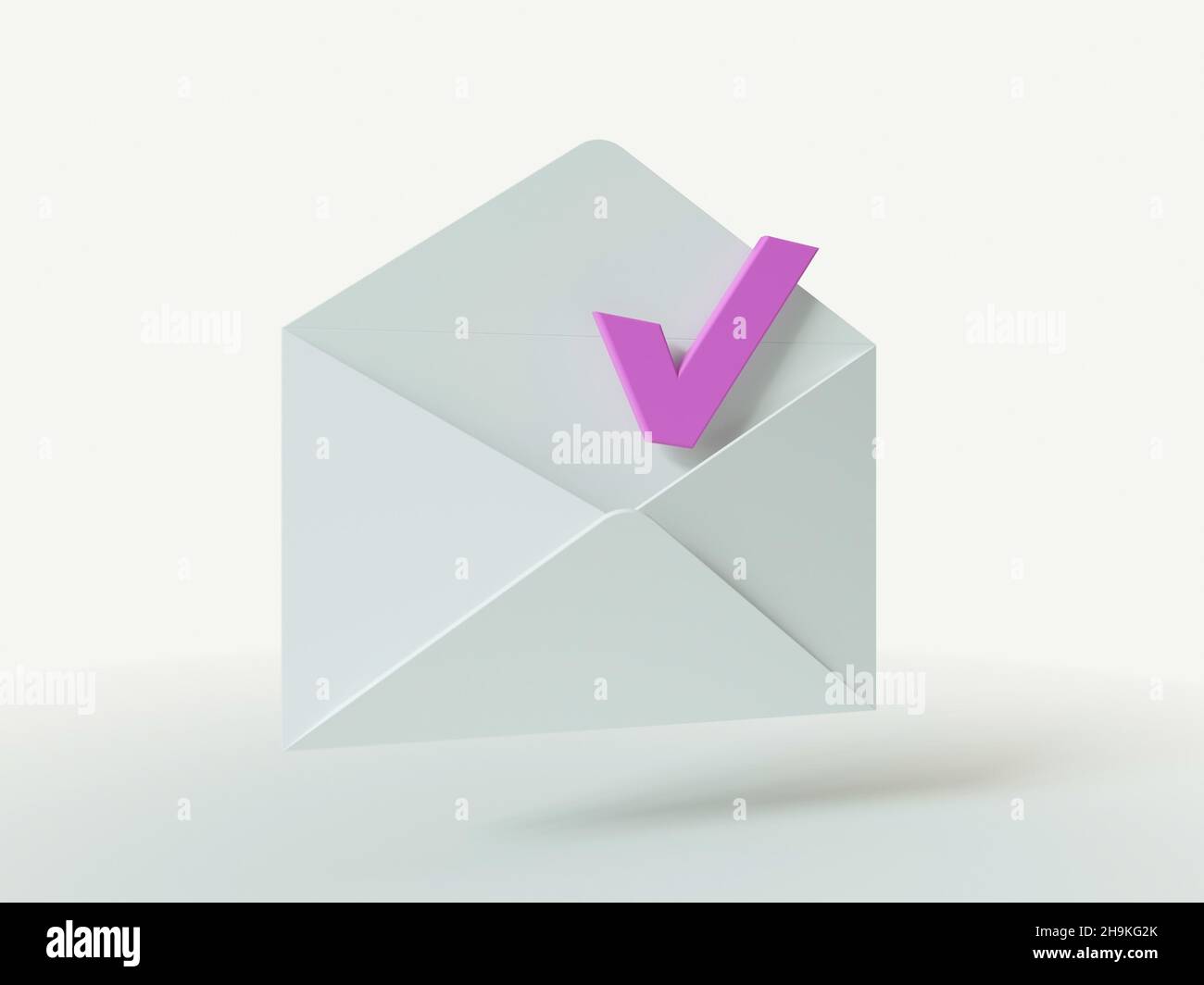 White envelope with check mark symbol Stock Photo - Alamy