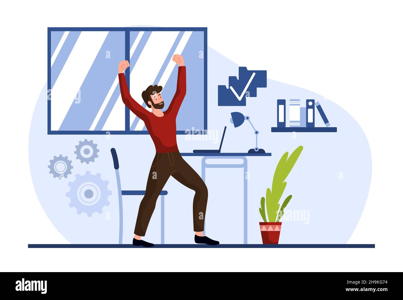 Office happy man finish Stock Vector Images - Alamy