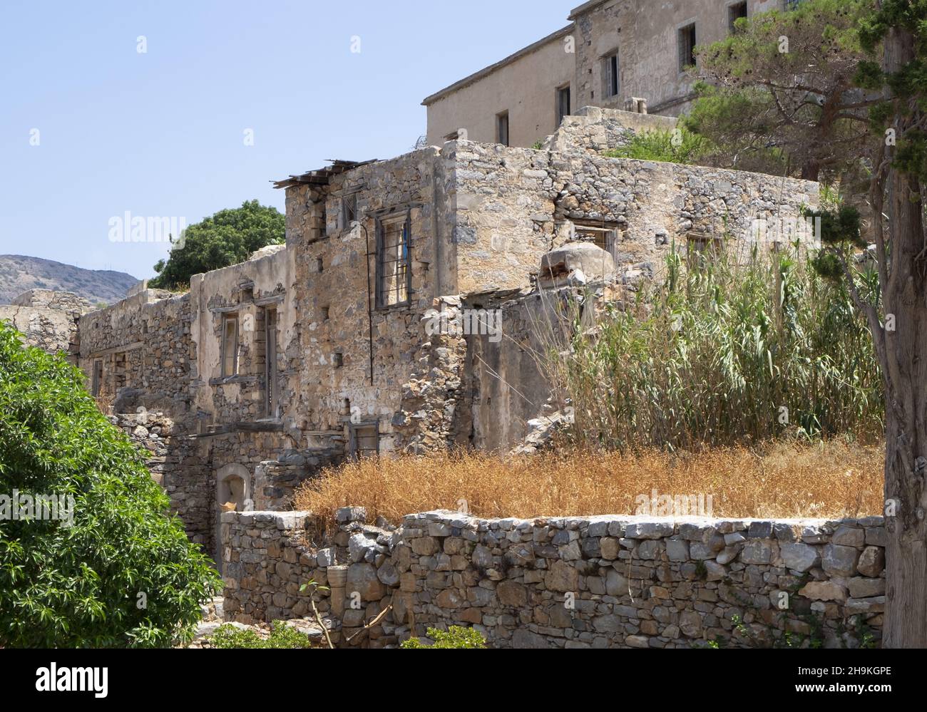 Historical Spinalonga fortress in north-eastern Crete, Greece Stock ...
