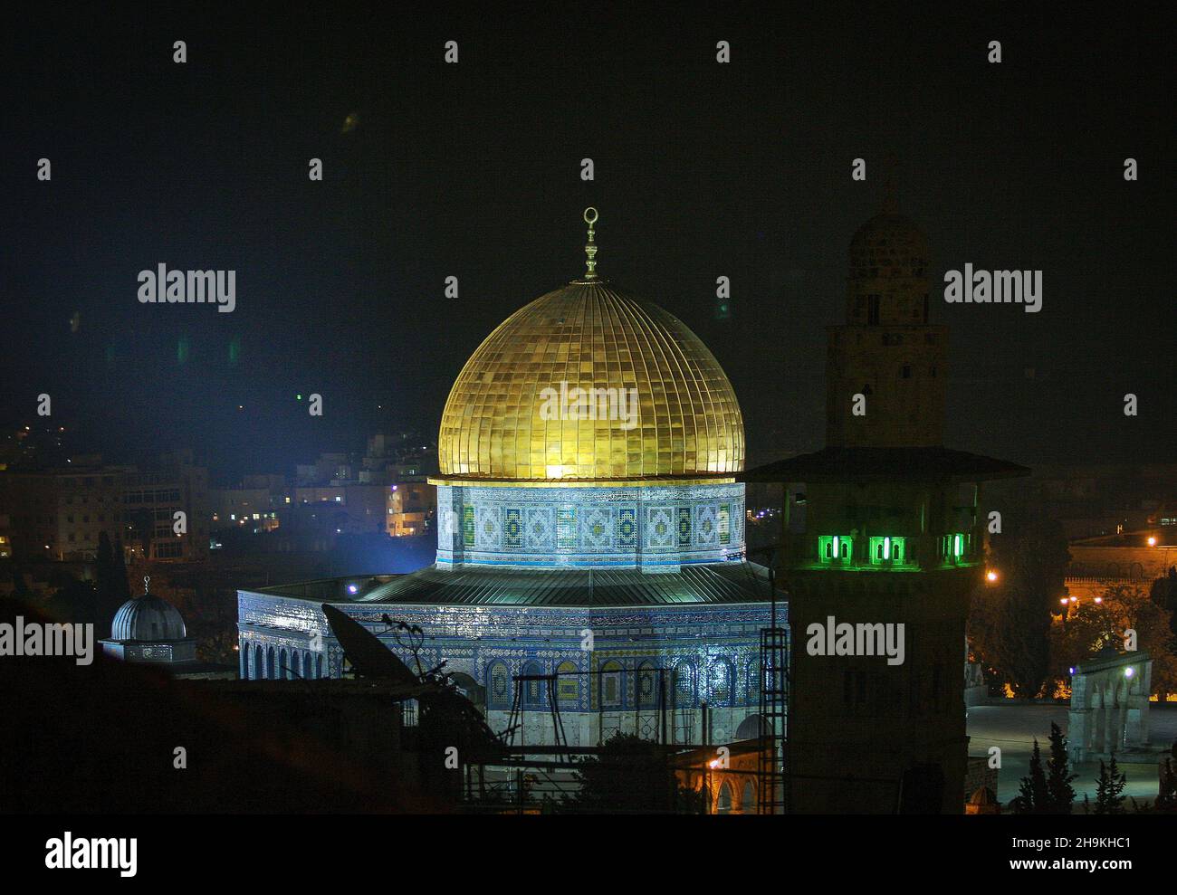 Mosque of Al-aqsa (Dome of the Rock) in Old Town. There are many ...