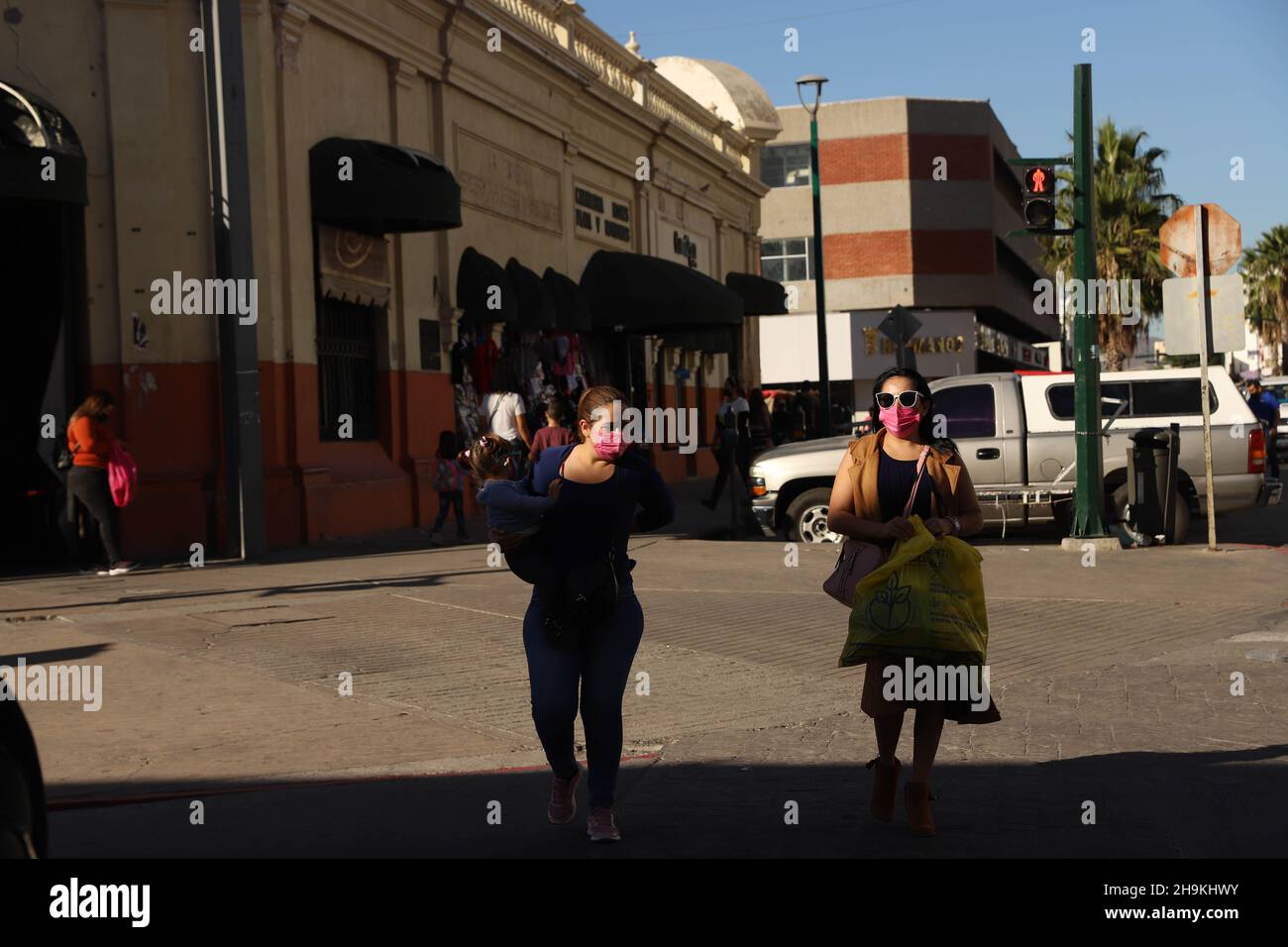 Daily life in the streets of the historic center of Hermosillo, Sonora ...