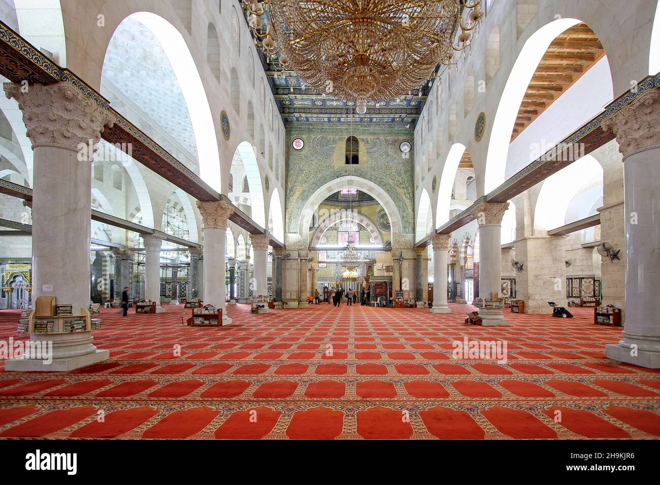 Mosque of Al-aqsa (Dome of the Rock) in Old Town. There are many ...