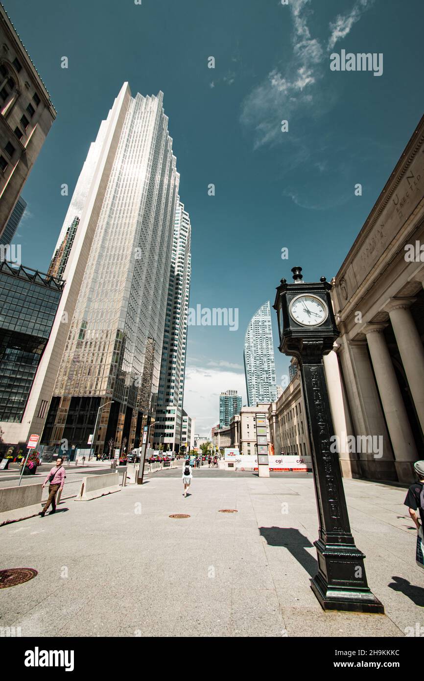 TORONTO, CANADA - Sep 07, 2021: A vertical shot of buildings in ...