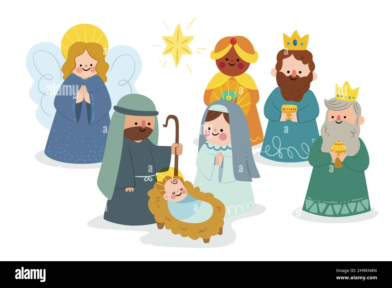nativity scene concept flat vector design illustration Stock Vector ...