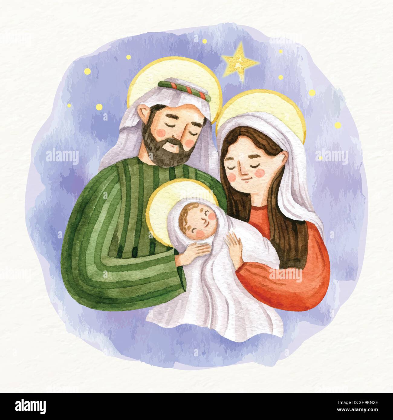 watercolor nativity scene vector design illustration Stock Vector Image ...