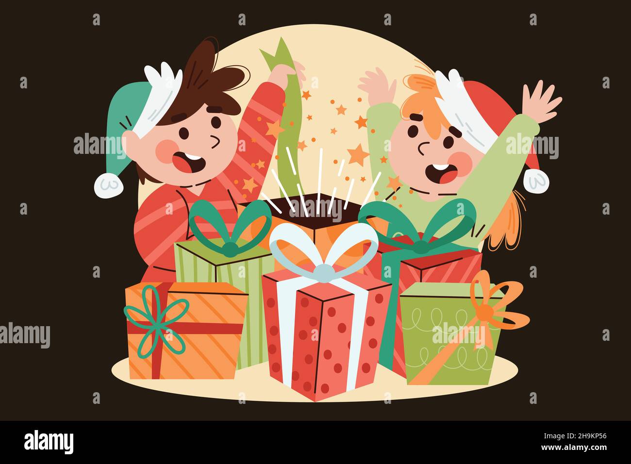 christmas gifts scene vector design illustration Stock Vector Image ...