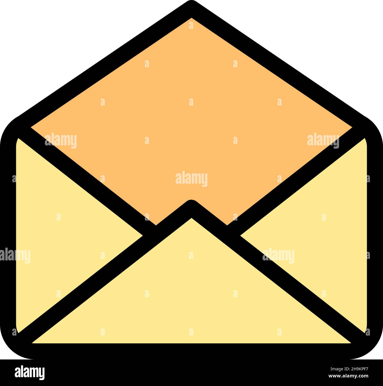 Open envelope icon. Outline open envelope vector icon color flat ...
