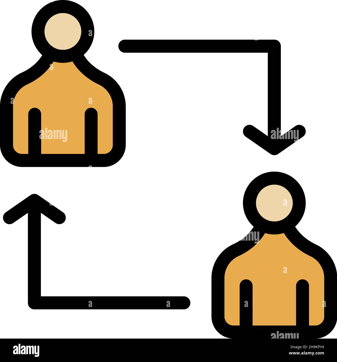 Person comparison icon. Outline person comparison vector icon color ...