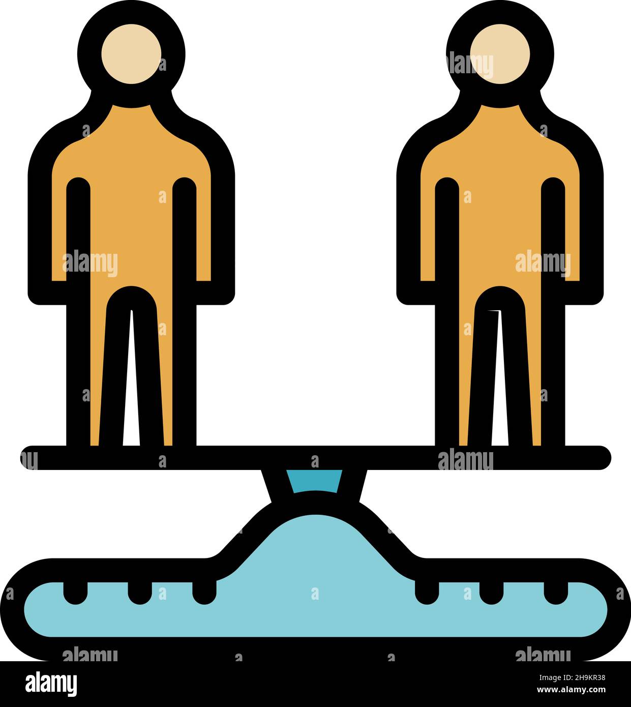 Person scales comparison icon. Outline person scales comparison vector ...