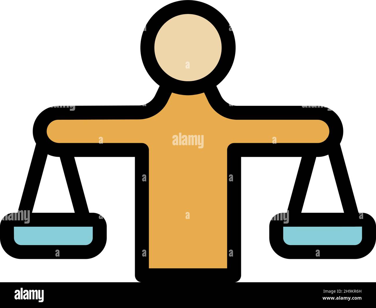 Scales comparison icon. Outline scales comparison vector icon color ...