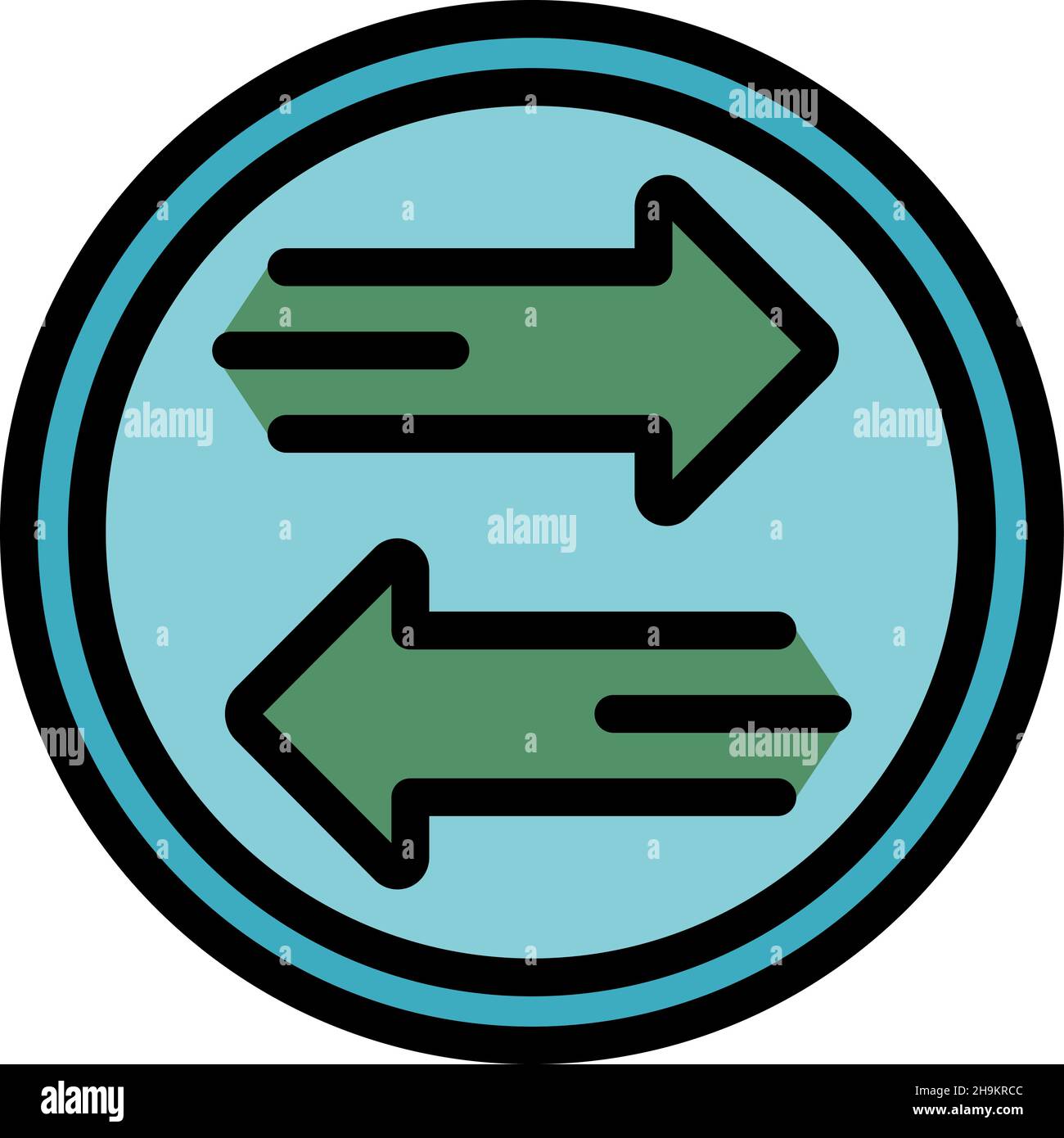 Arrow coin comparison icon. Outline arrow coin comparison vector icon ...
