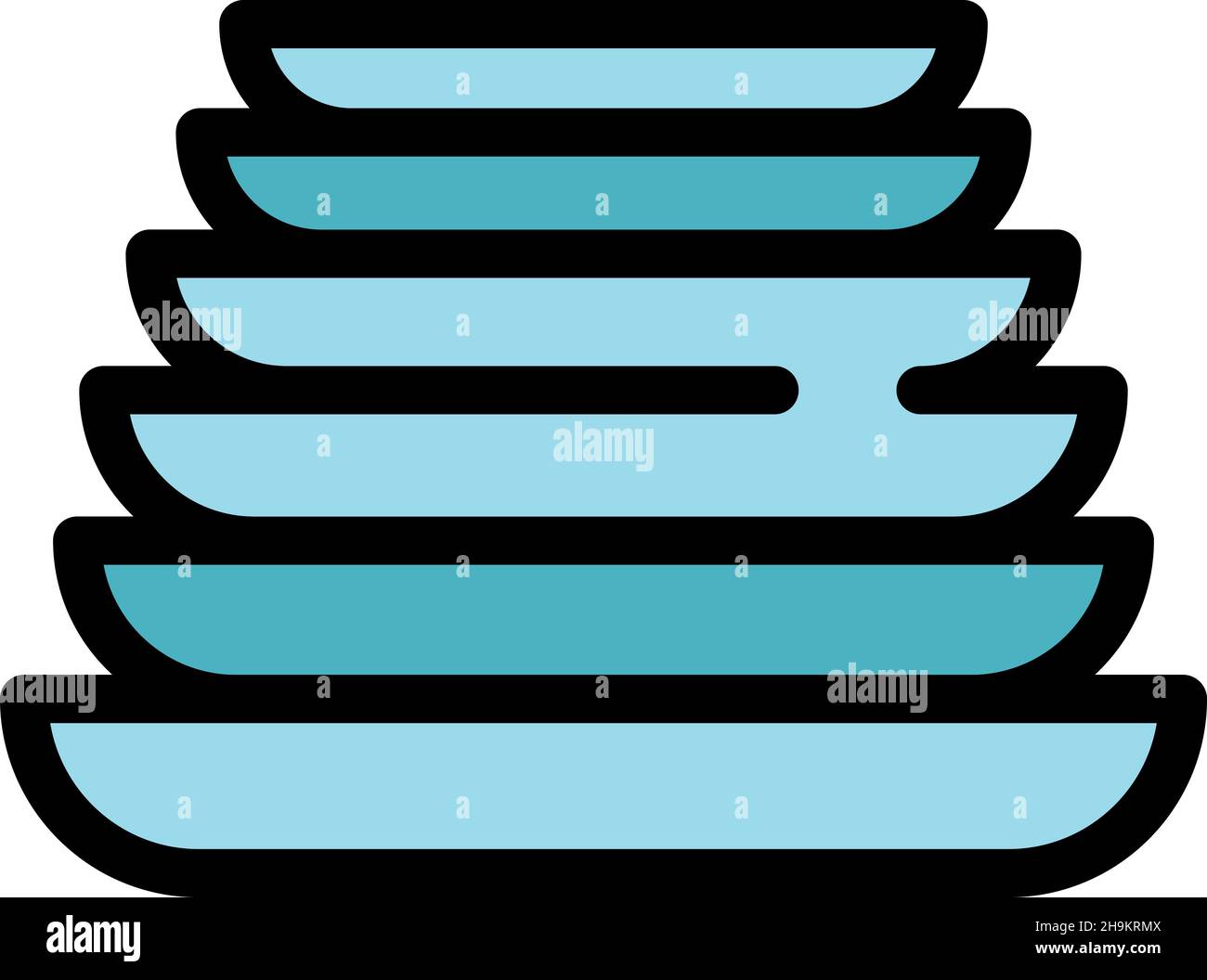 Clean stack plates icon. Outline clean stack plates vector icon color ...
