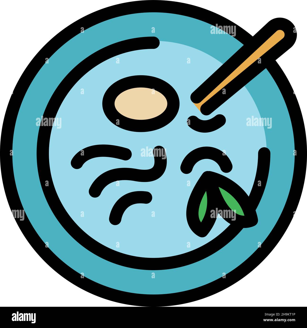Fish food plate icon. Outline fish food plate vector icon color flat ...