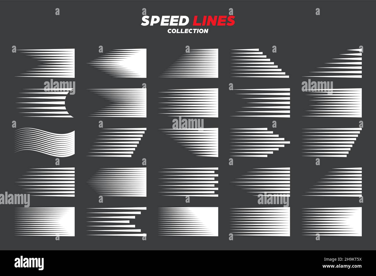 Comic speed motion lines collection. Vector illustration Stock Vector ...