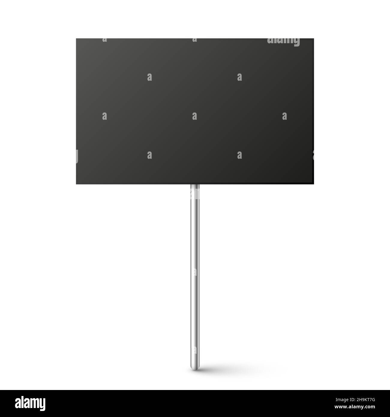 Black blank board with place for text, protest sign isolated on white ...