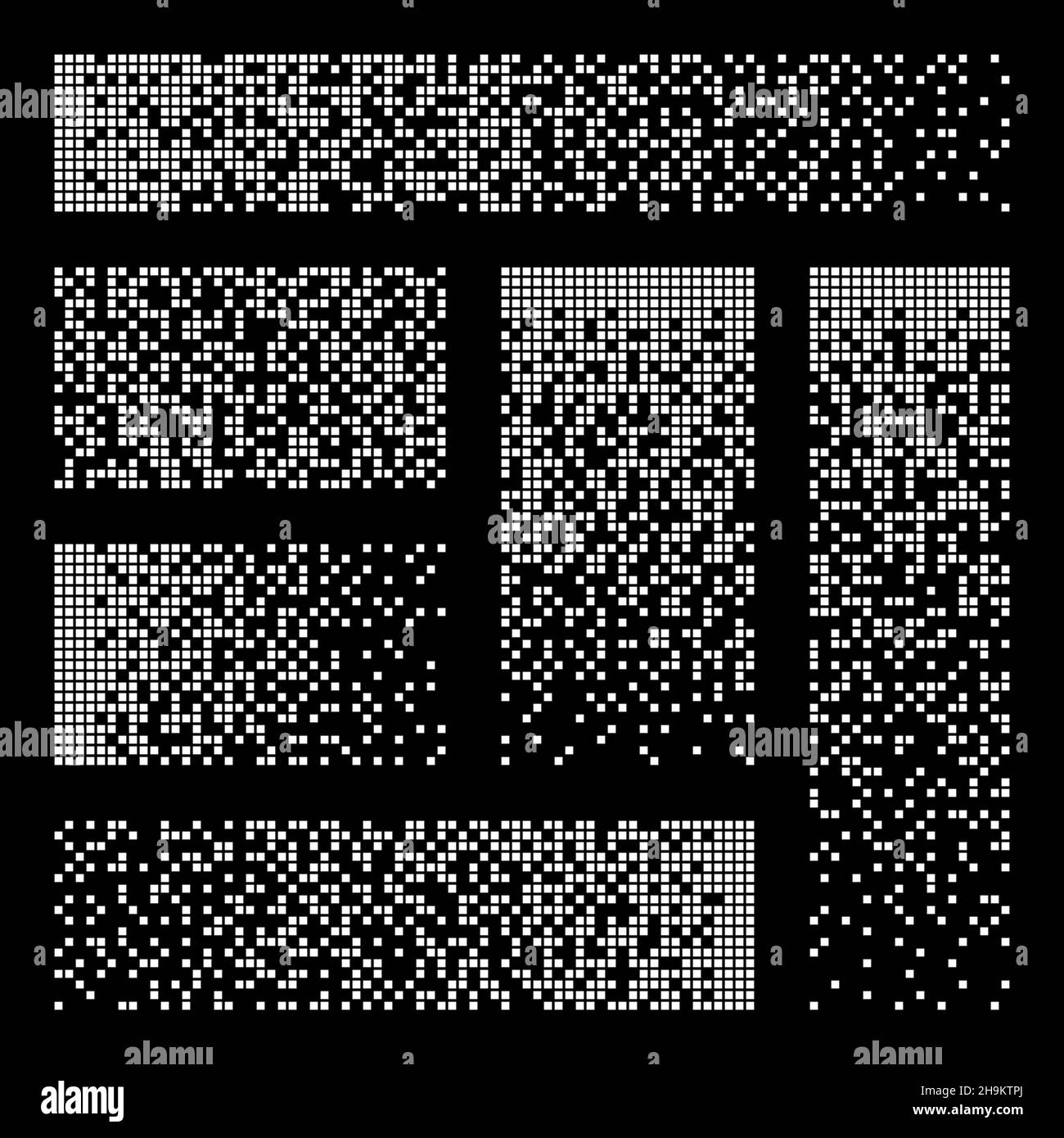 Pixel disintegration, decay effect. Various rectangular elements made ...