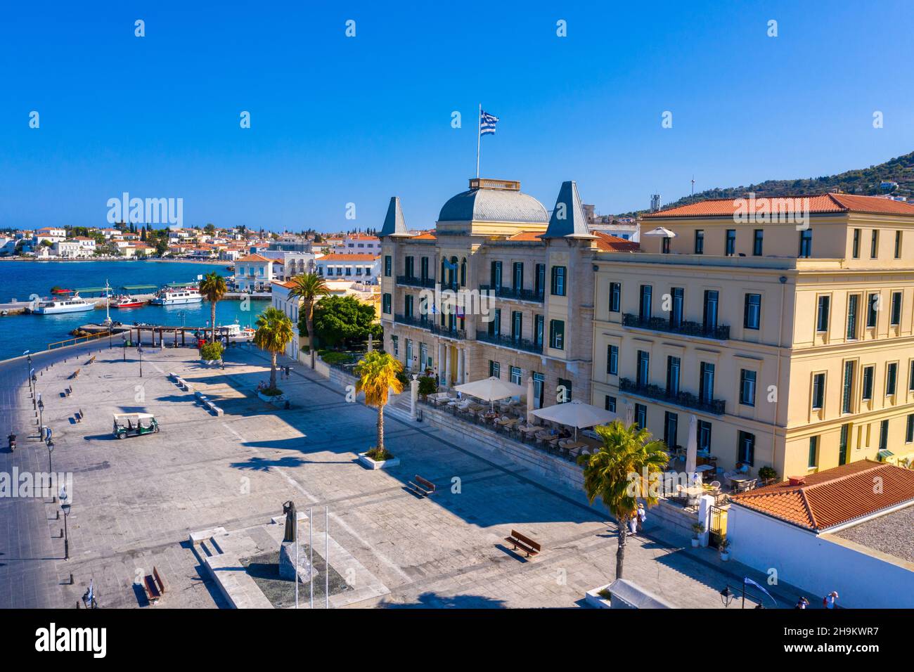 View of the amazing island of Spetses, Greece Stock Photo - Alamy