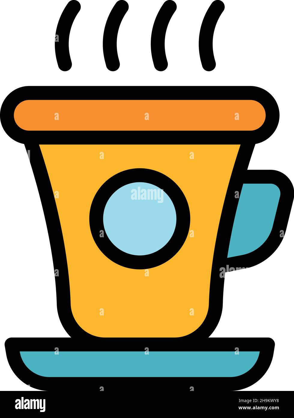 Small mug icon. Outline small mug vector icon color flat isolated Stock ...